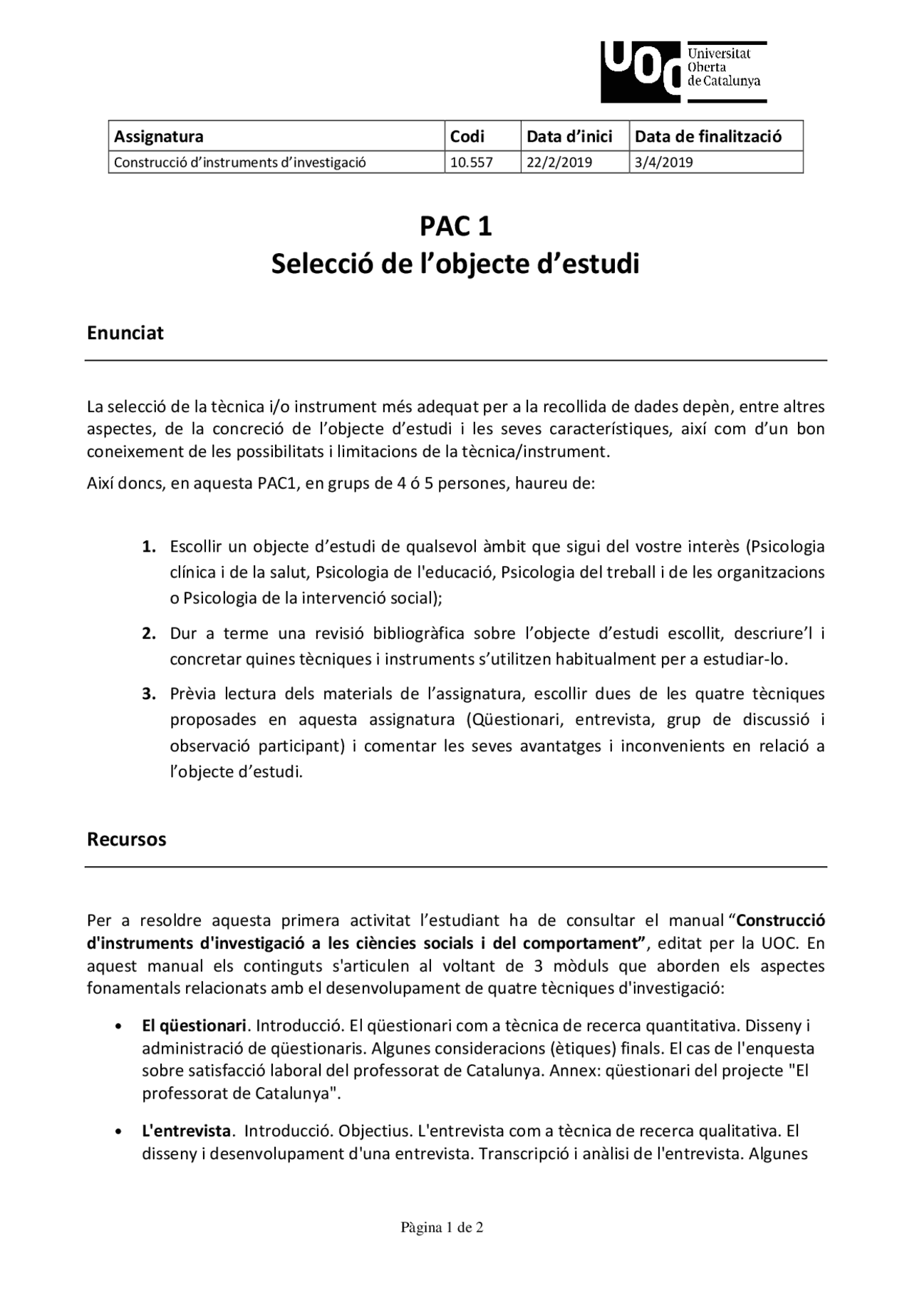 PAC 1....................... - Docsity