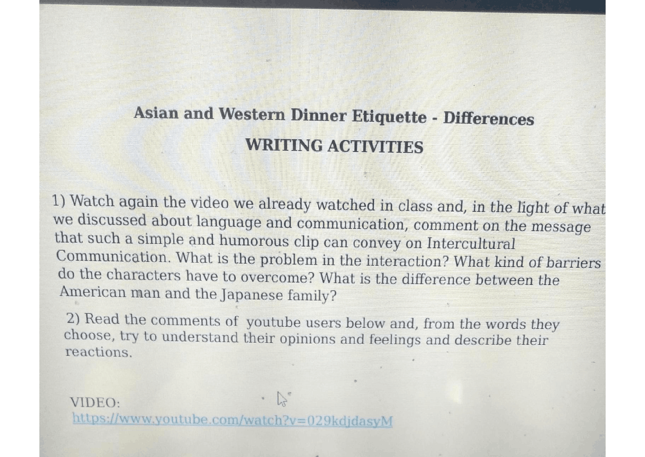 English Writing Activity Docsity