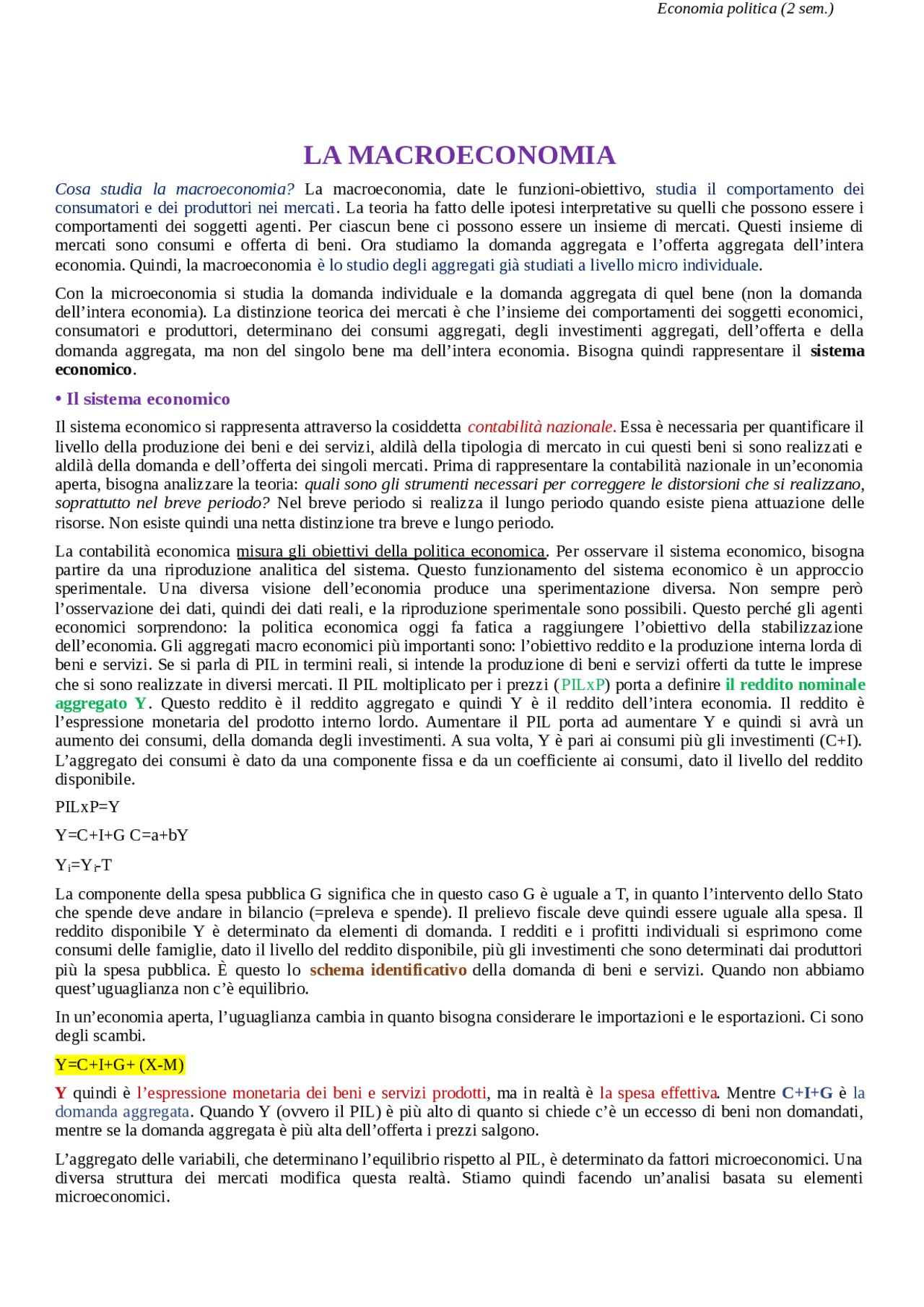 Introduzione Alla Macroeconomia Docsity