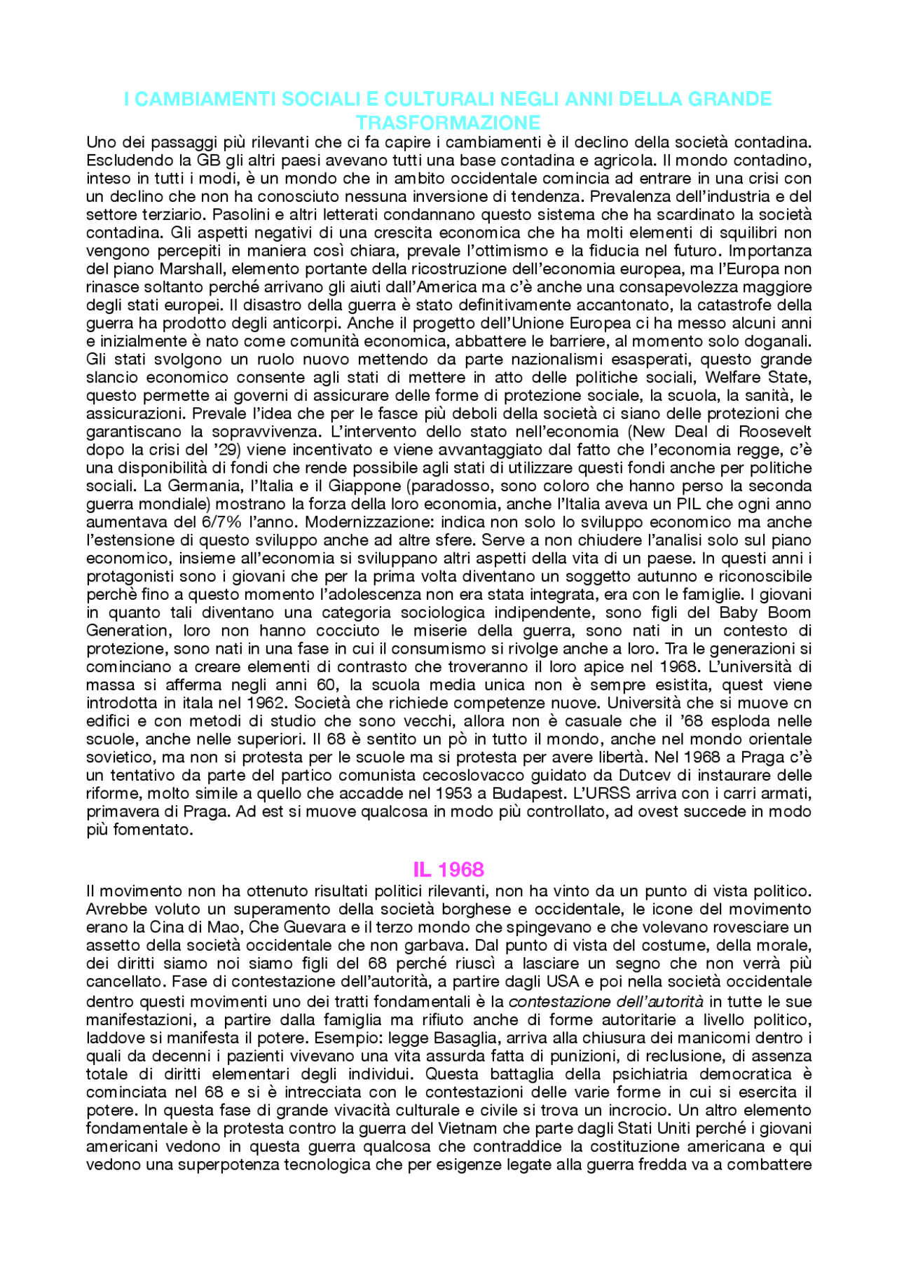 Storia Contemporanea Docsity