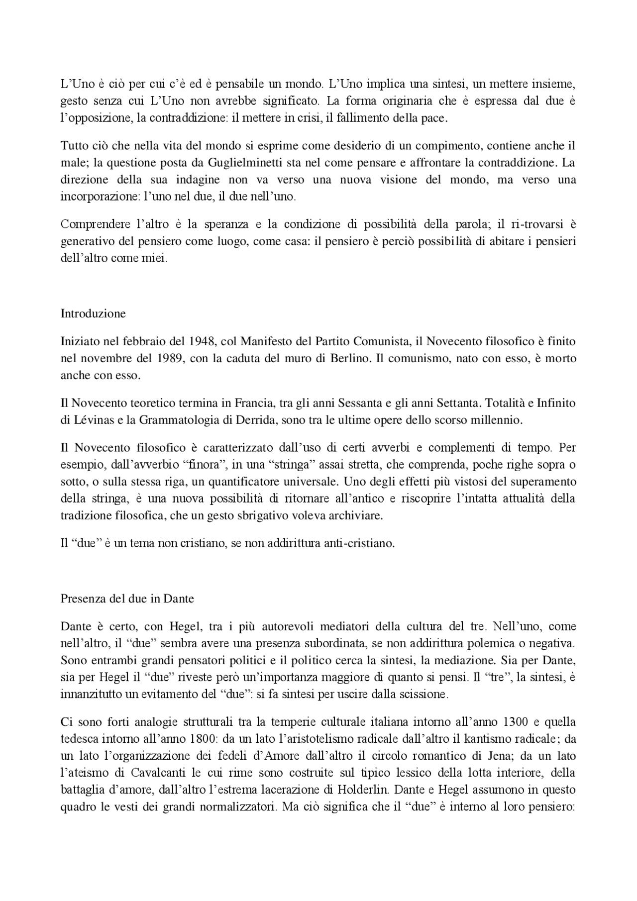 Riassunto Due Di Filosofia Docsity