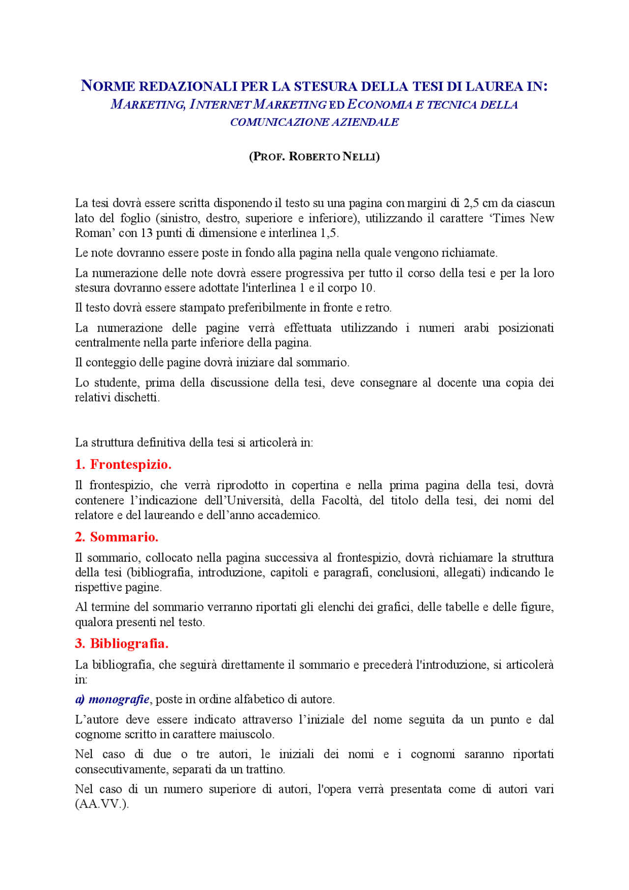 Tesi Norme Redazionali Da Seguire Docsity