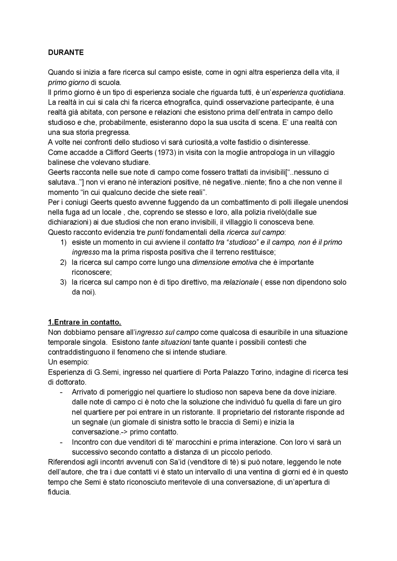 Osservazione Partecipante Di Semi Docsity