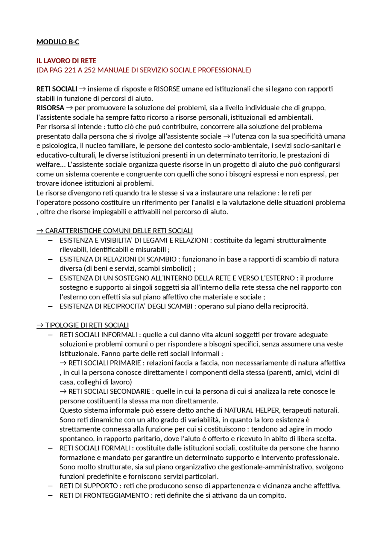 Manuale Di Servizio Sociale Professionale Docsity