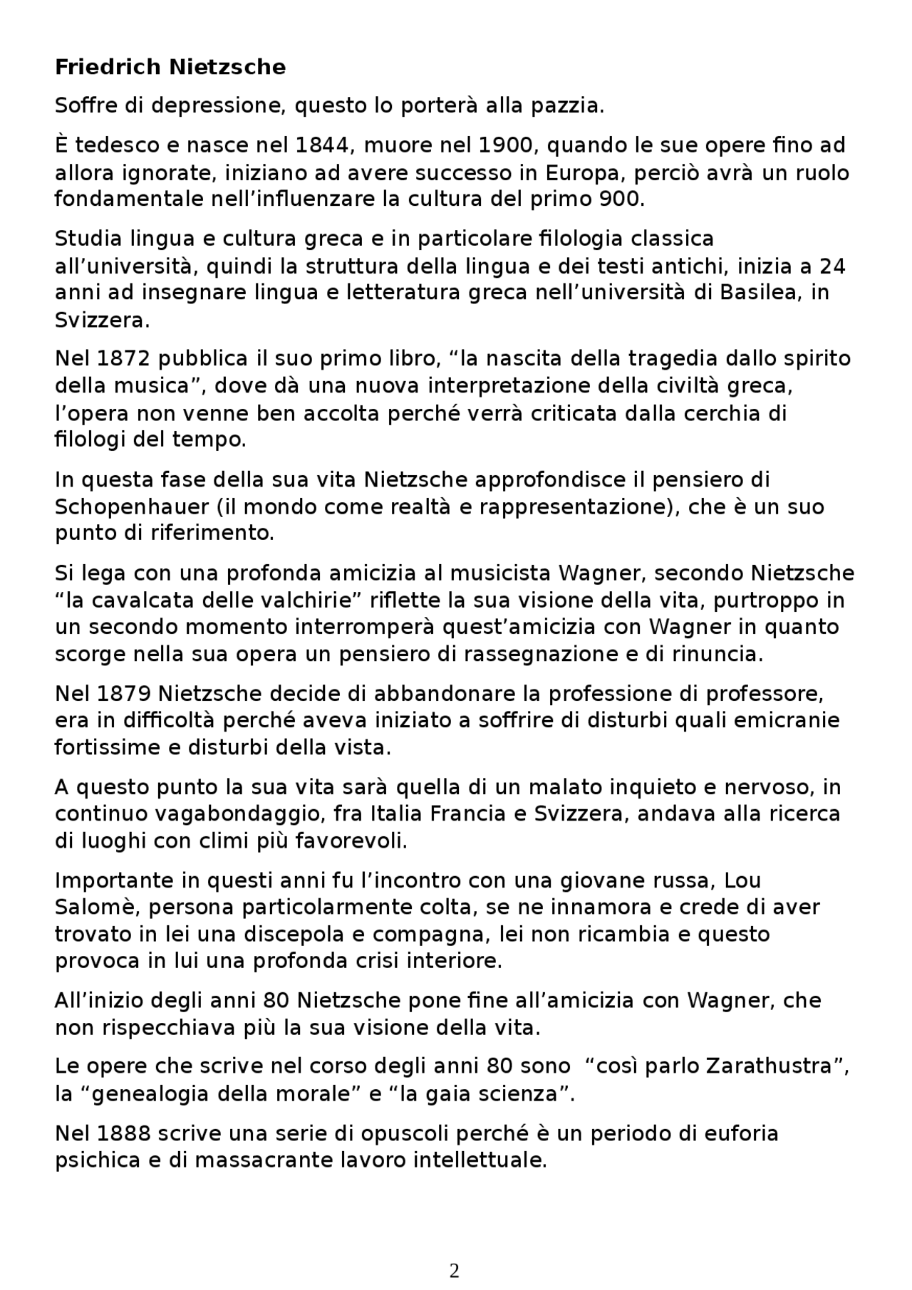 Nietzsche Appunti Quinta Superiore Docsity