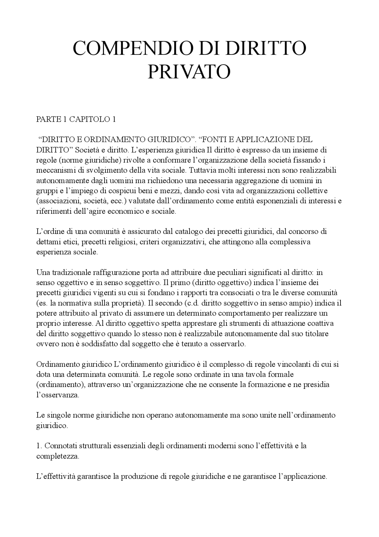 COMPENDIO DI DIRITTO PRIVATO PEGASO - Docsity