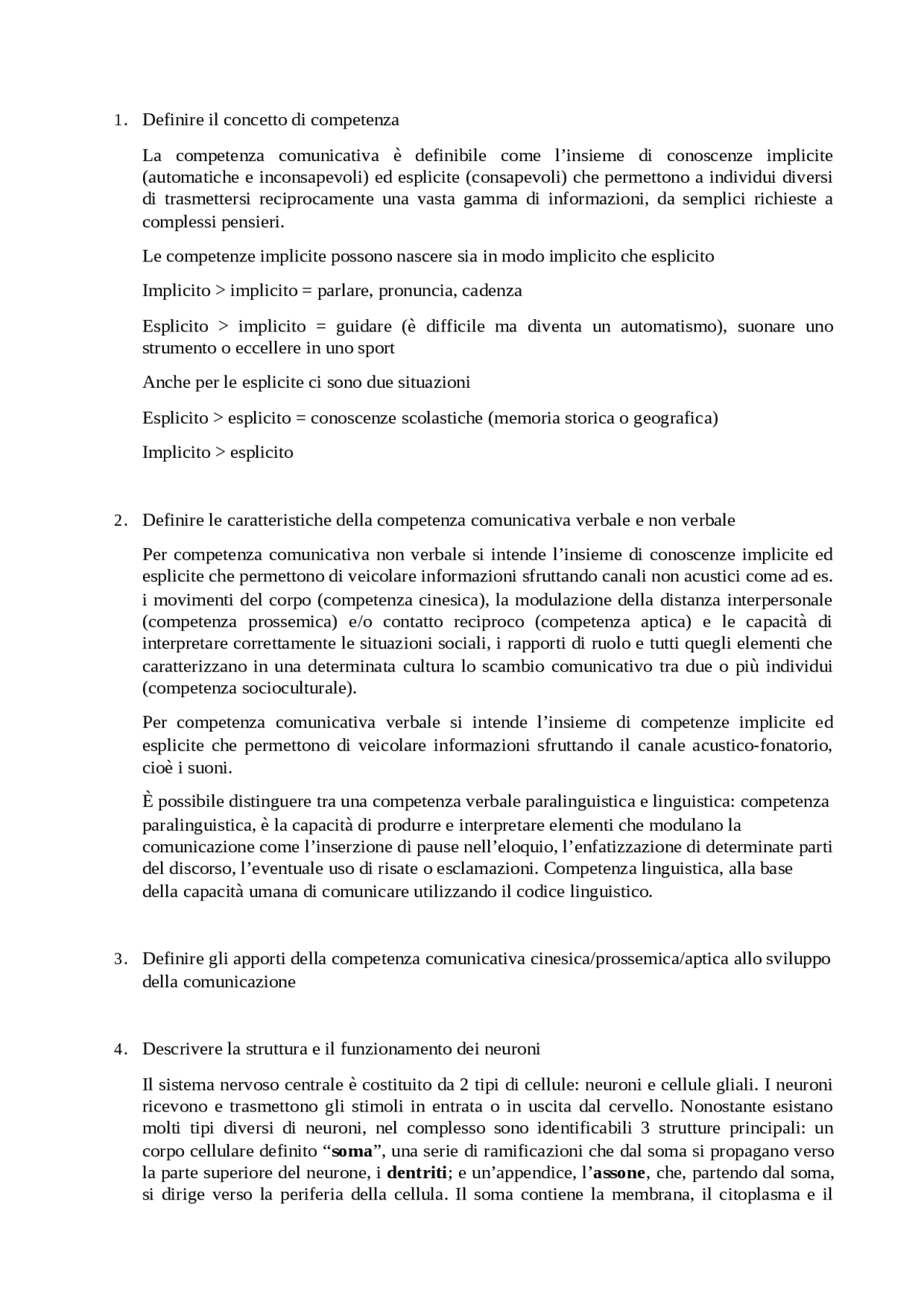 Neuroscienze Cognitive E Sociali Docsity