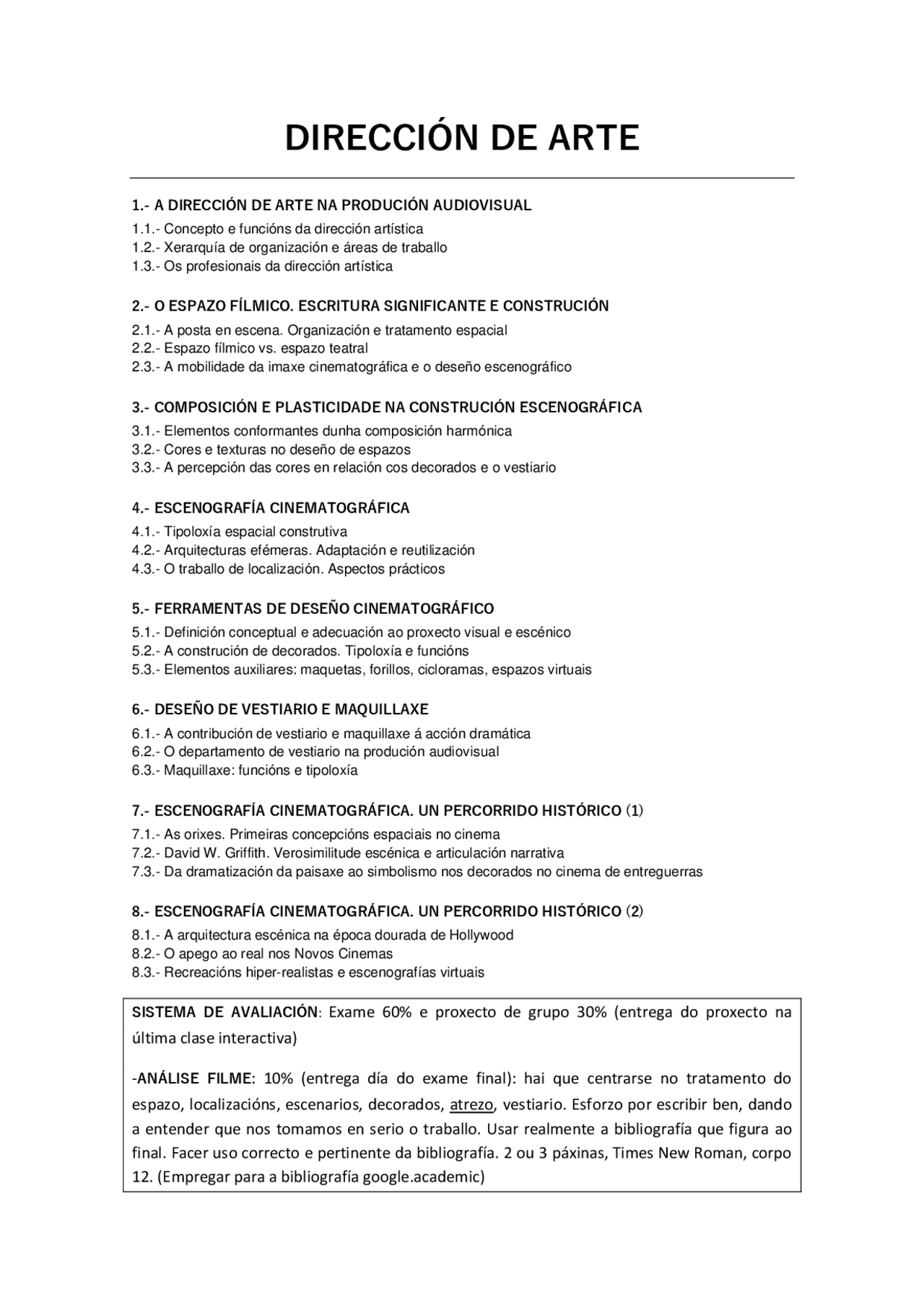 Direccion de artística - Docsity