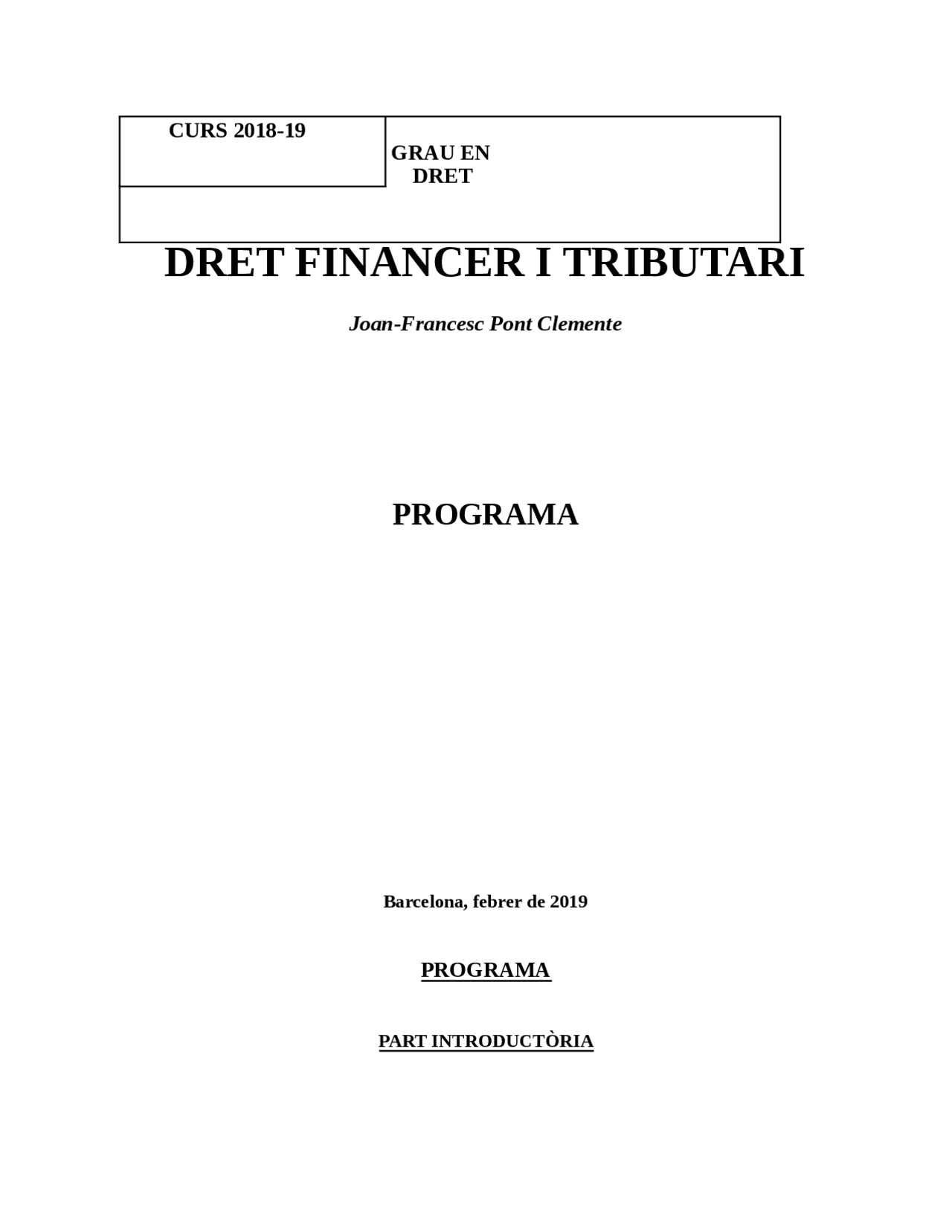 Programa dret finacer i tributari | Esquemas y mapas conceptuales de ...