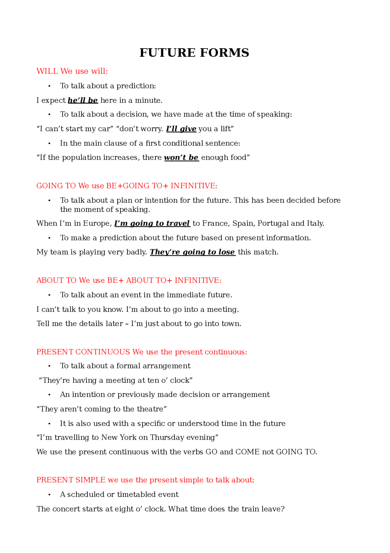 Future forms, verbs+infinitive or -ing, mixed conditional sentences ...