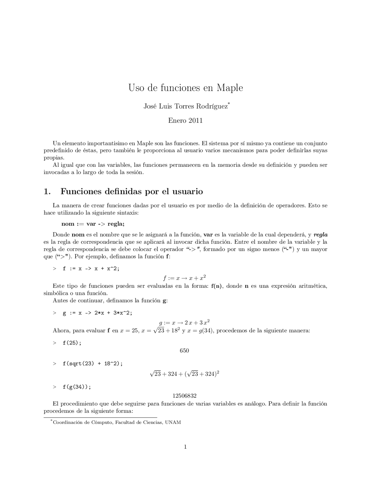 MANUAL DEL PROGRAMA MAPLE - Docsity