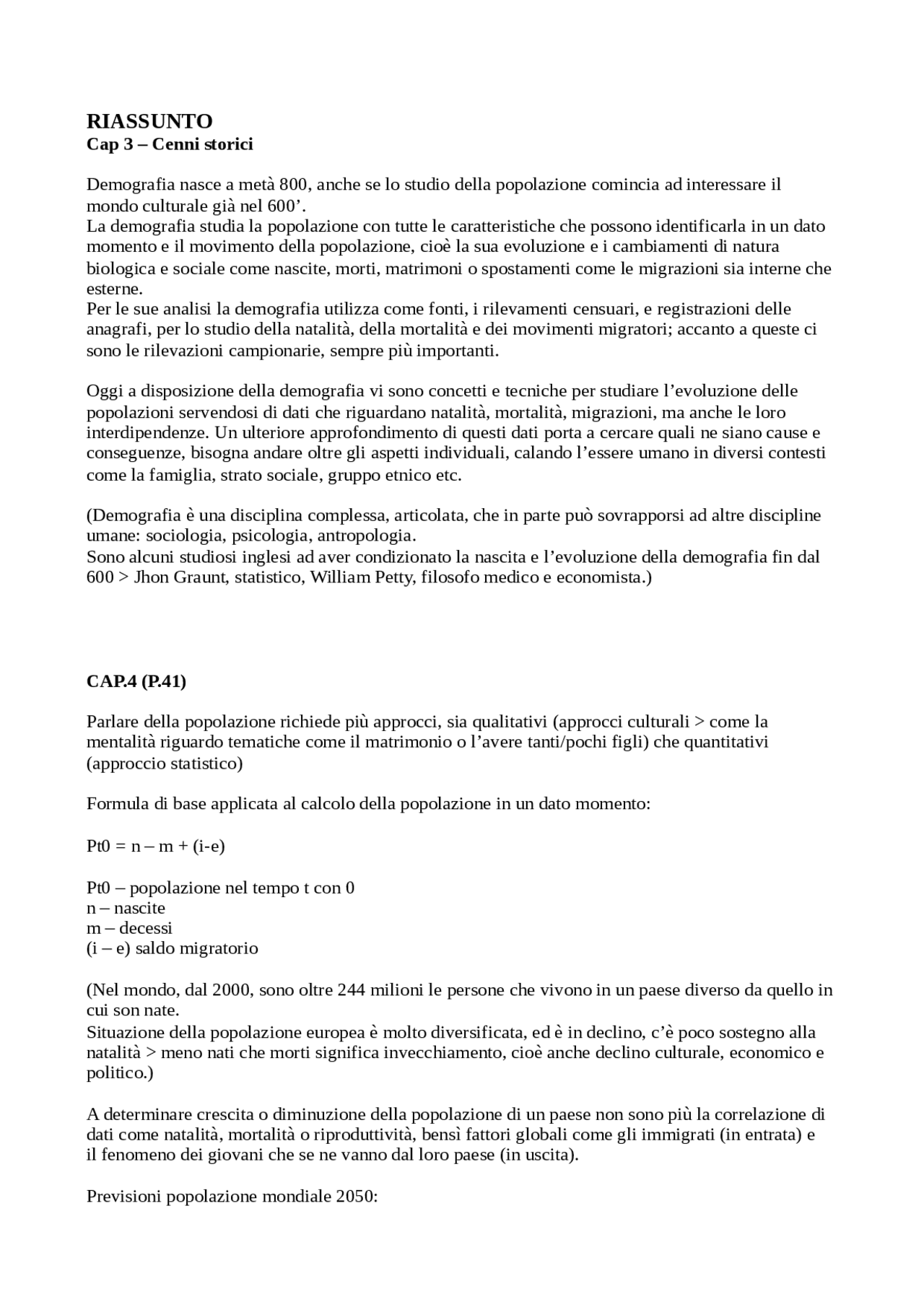 Principi Di Demografia Docsity