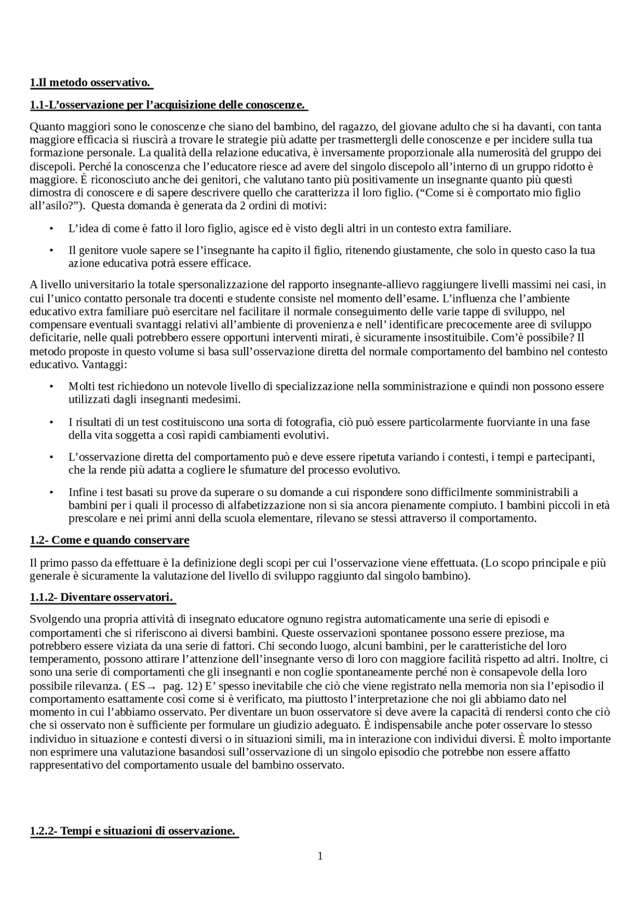 Osservare Per Educare Docsity
