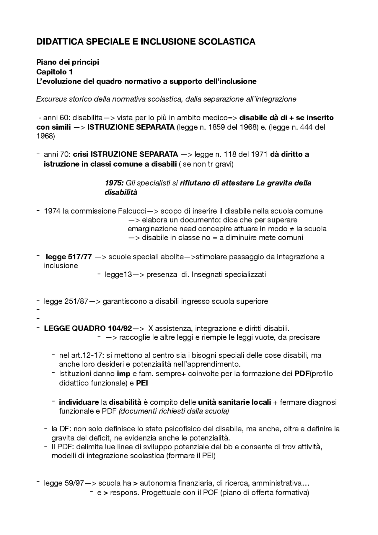 Pedagogia Speciale Didattica Speciale E Inclusione Scolastica Docsity