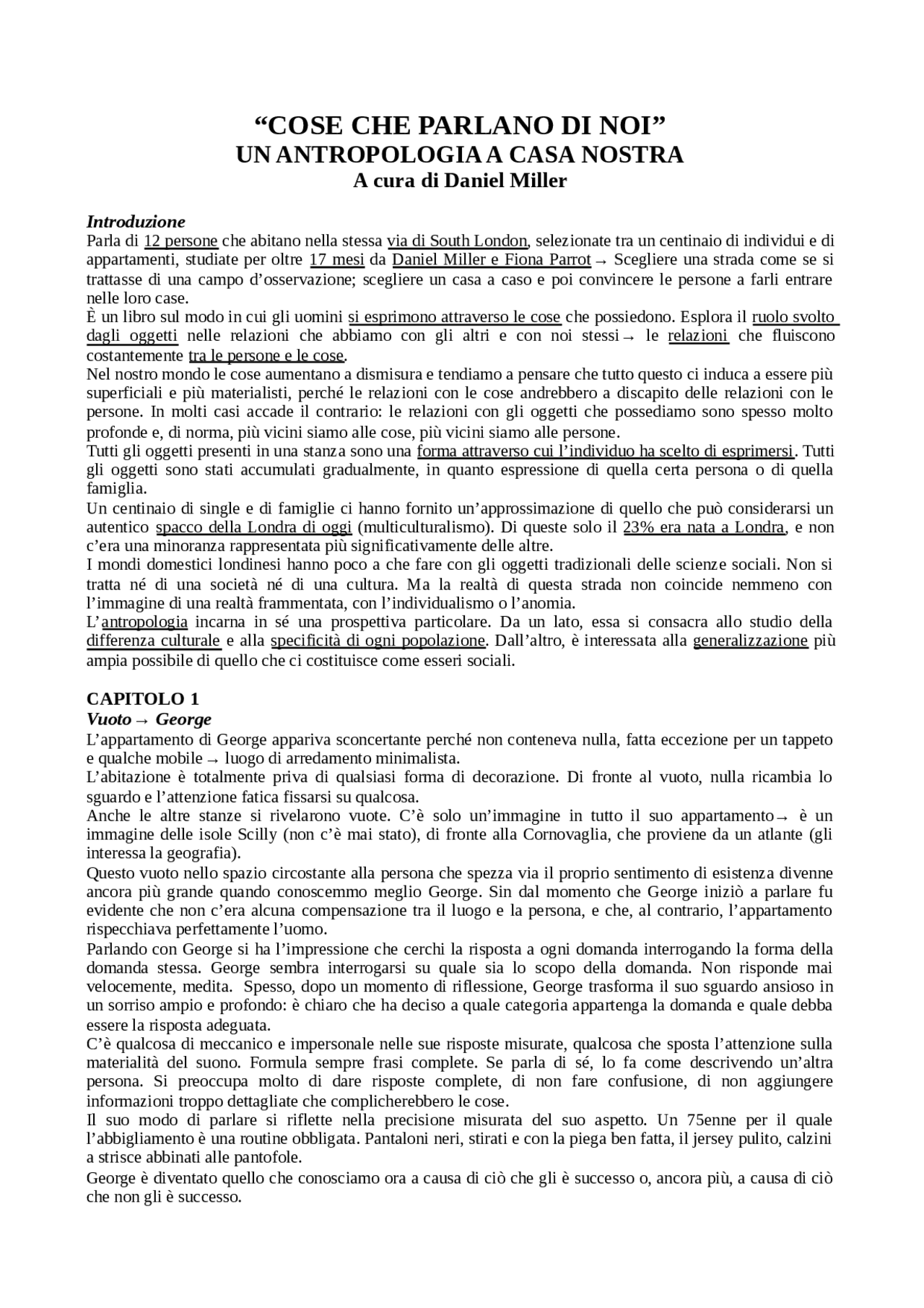 Cose Che Parlano Di Noi” Un Antropologia A Casa Nostra Sintesi Del