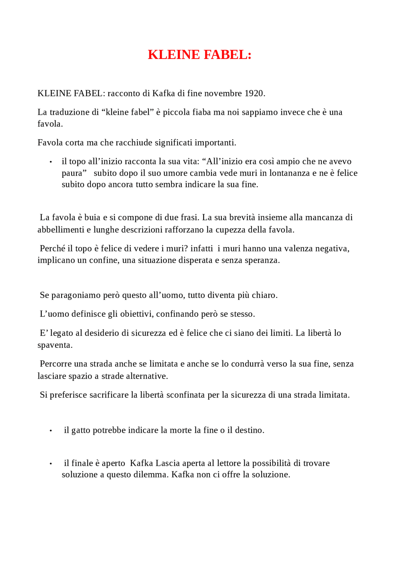 Kleine fabel - piccola favola : Kafka | Sintesi del corso di ...