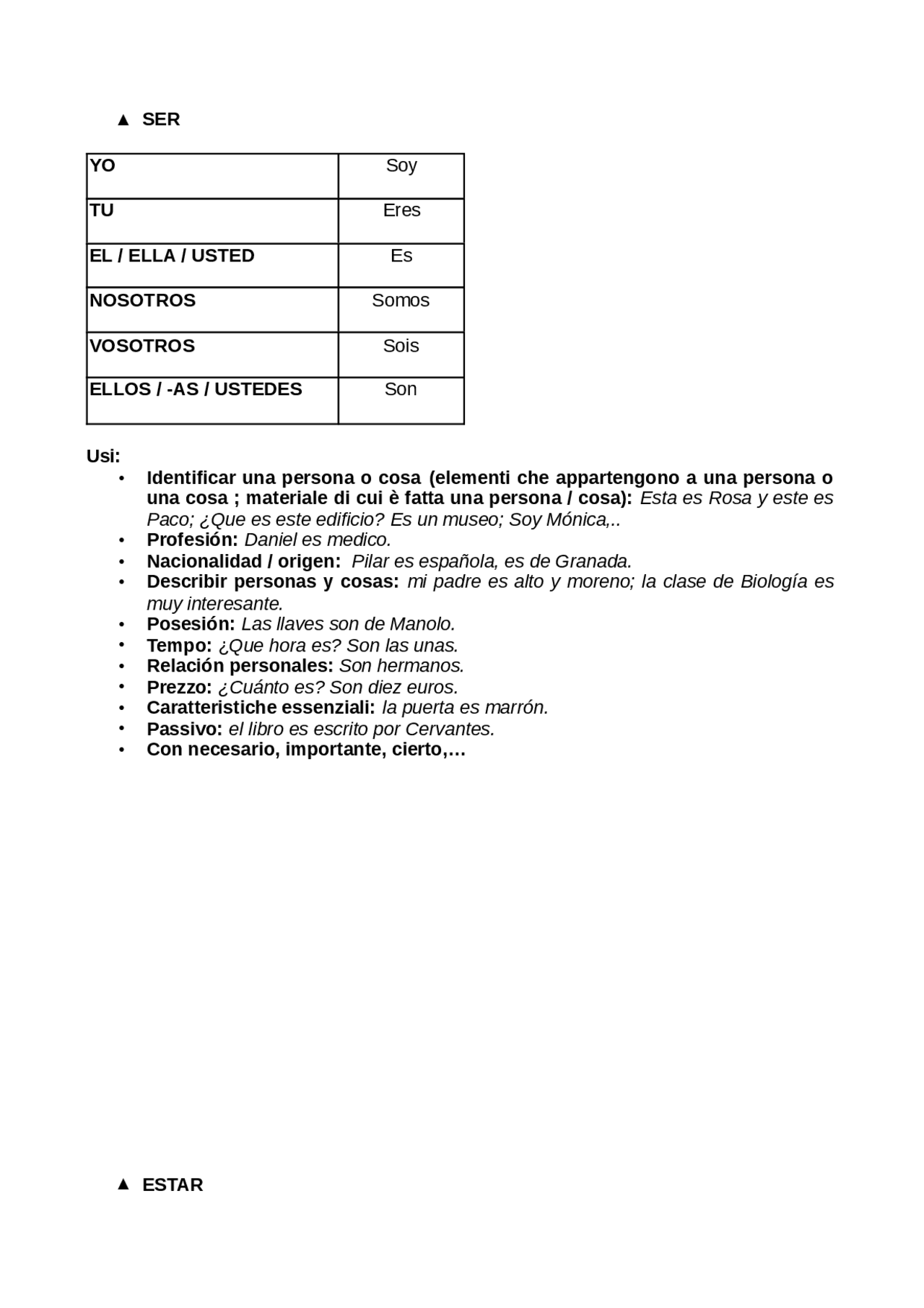 Riassunti Grammatica Spagnola Docsity