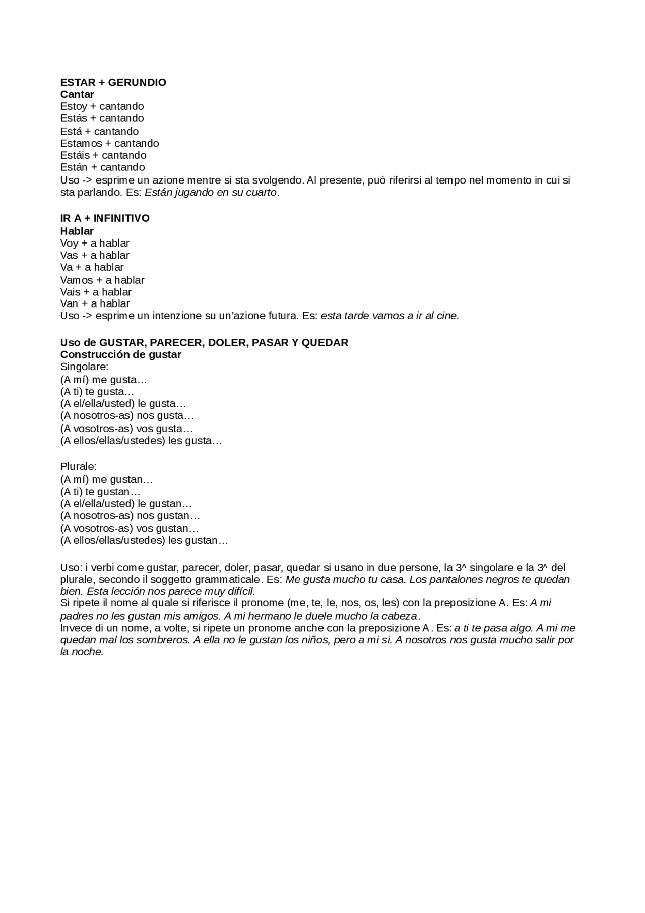 Riassunti Grammatica Spagnola Docsity