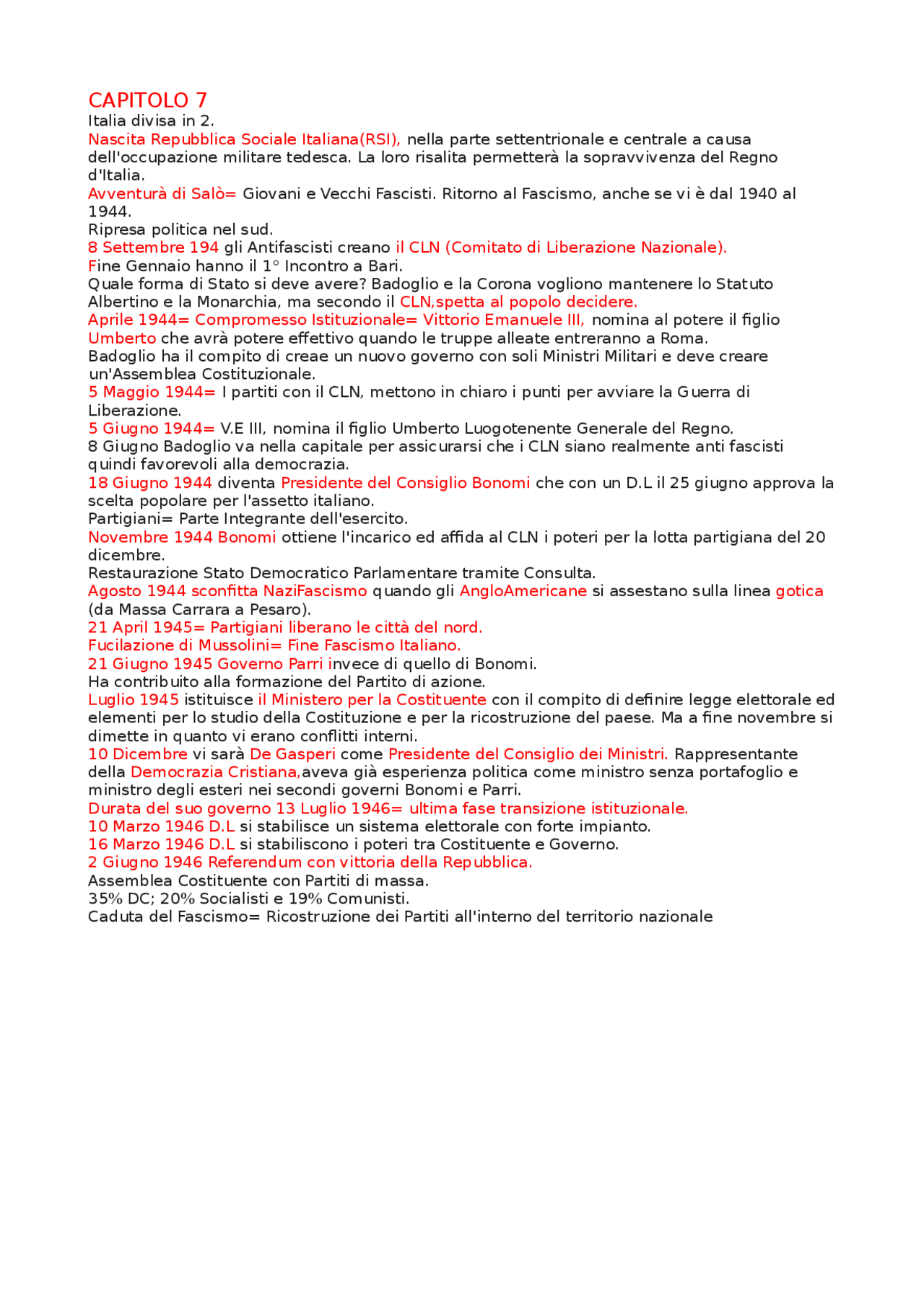 Prima Parte Capitolo 7 Docsity