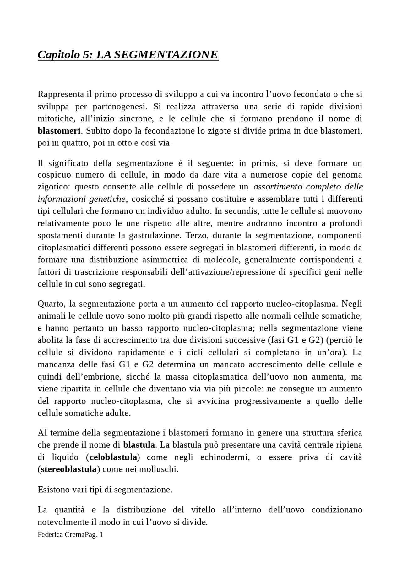 Biologia Dello Sviluppo Docsity