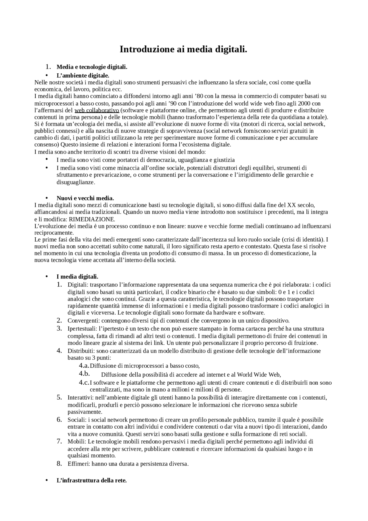 Introduzione Ai Media Digitali Docsity