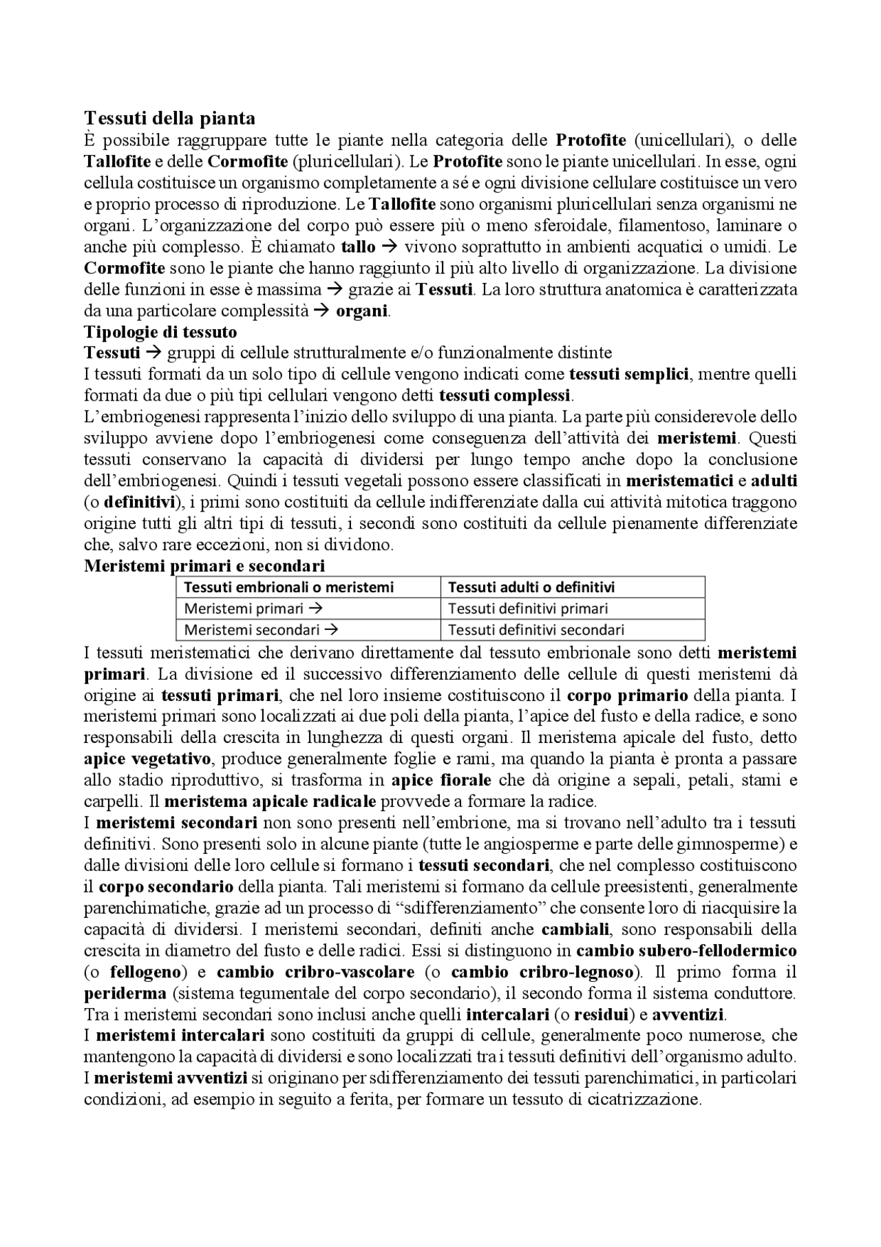 Riassunti Di Botanica Parte 2 Docsity