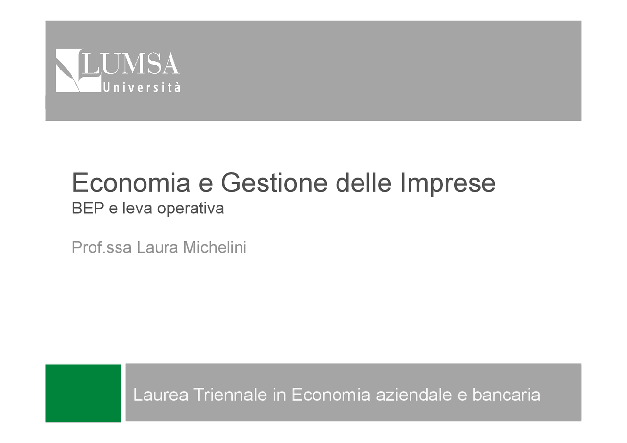 Economia E Gestione Powerpoint Libro Docsity