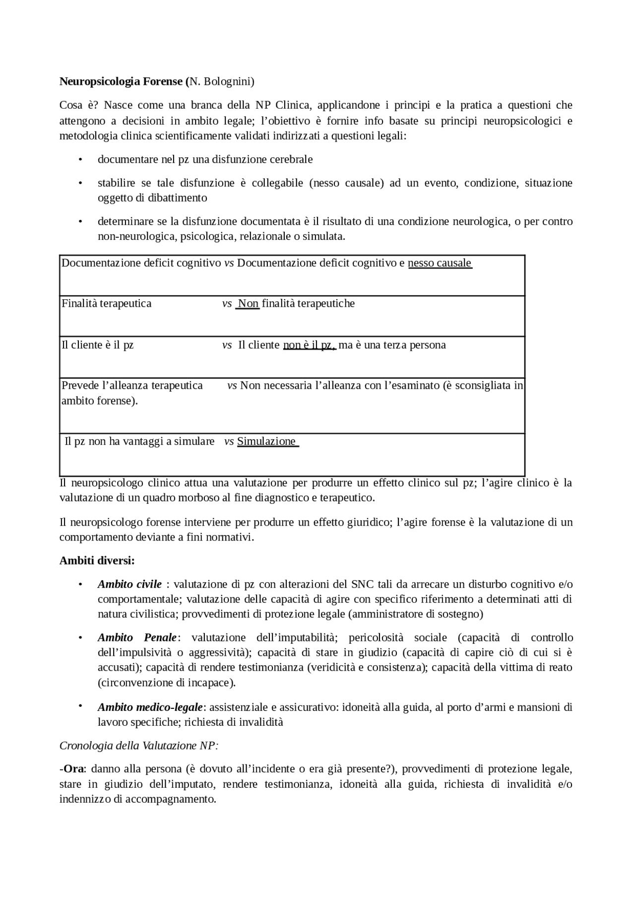 Neuropsicologia Forense Docsity