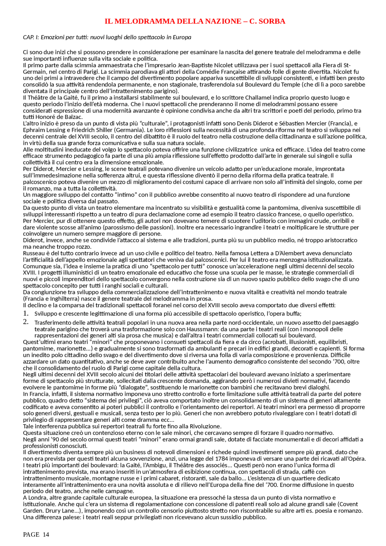 Il Melodramma Della Nazione C Sorba Docsity