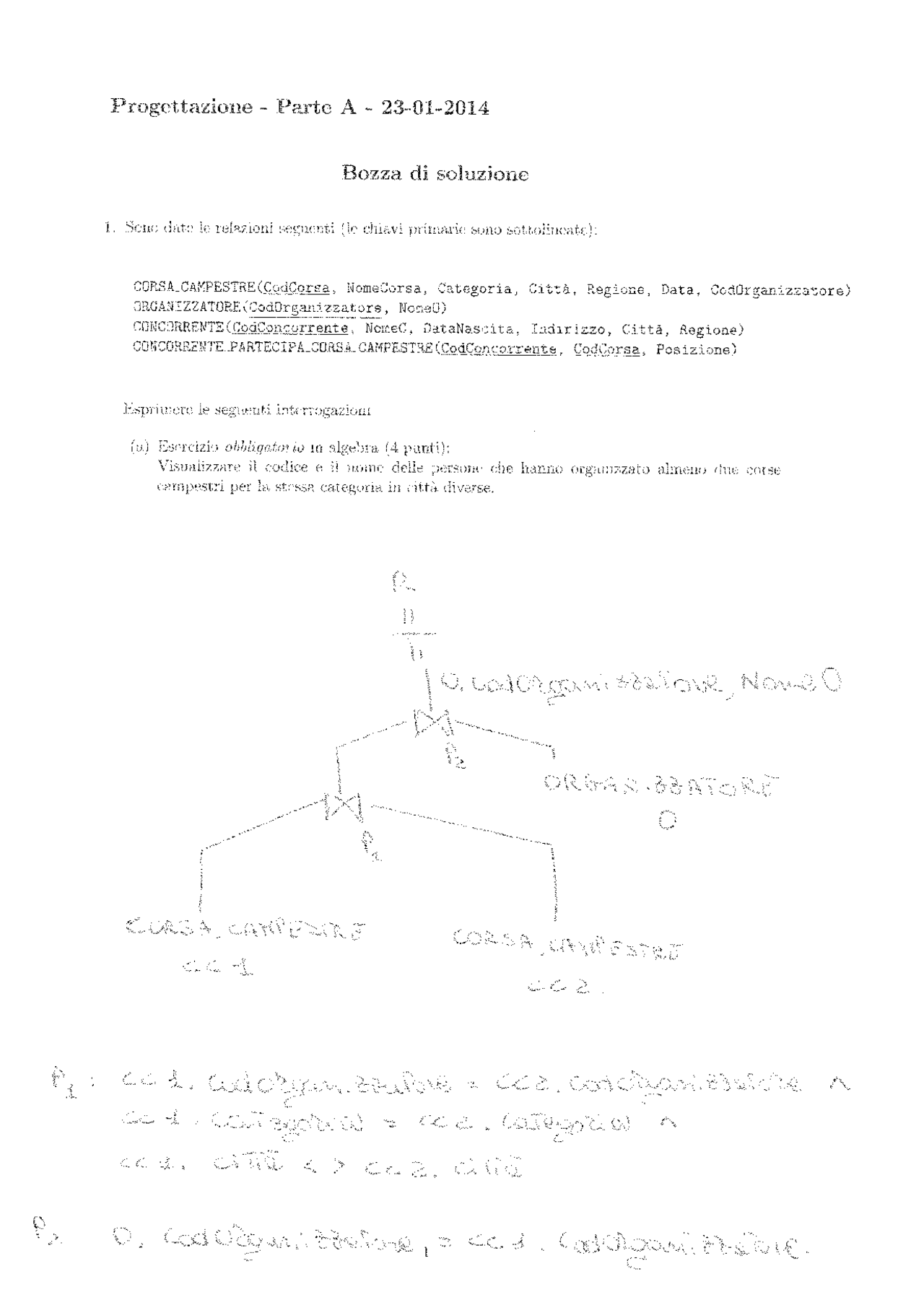 Soluzione Tema Desame Basi Di Dati 23 01 2014 Docsity
