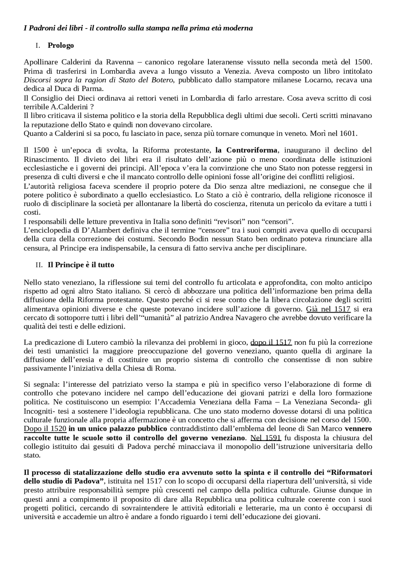 I Padroni Dei Libri Mario Infelise Docsity
