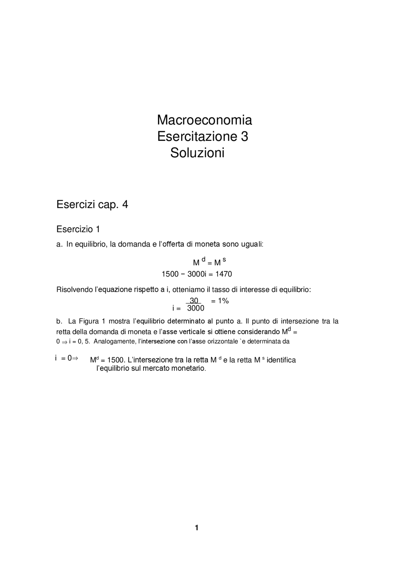 Esercizi Macroeconomia Docsity