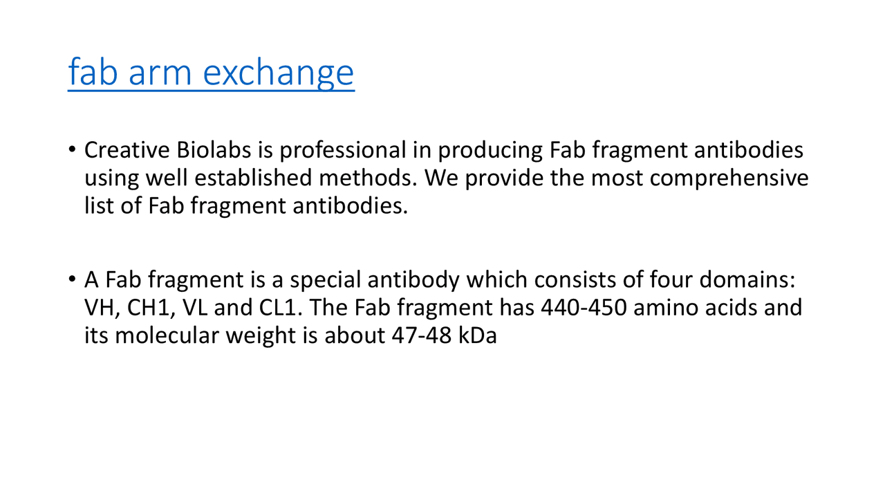 Fab arm exchange from Creative Biolabs - Docsity