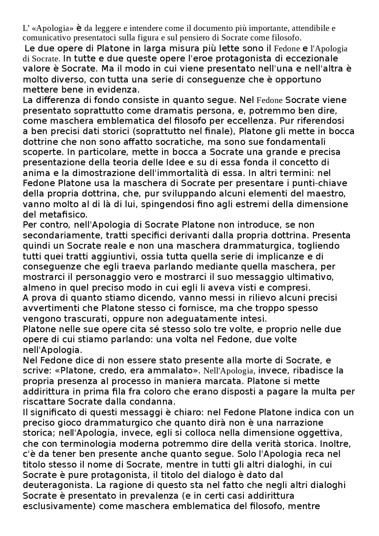 Riassunto Apologia Di Socrate Docsity