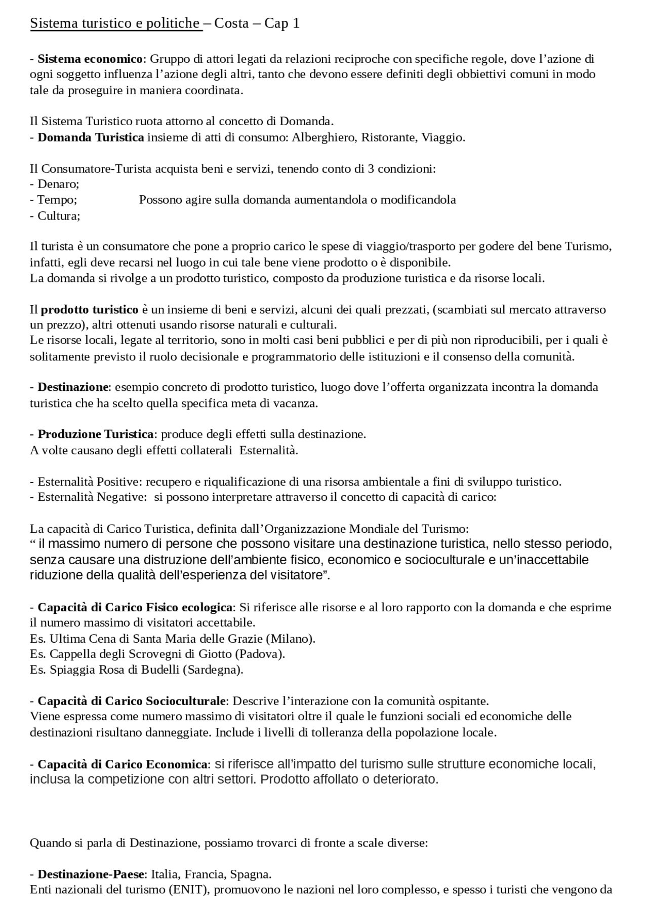 Sistema Turistico E Politiche Docsity