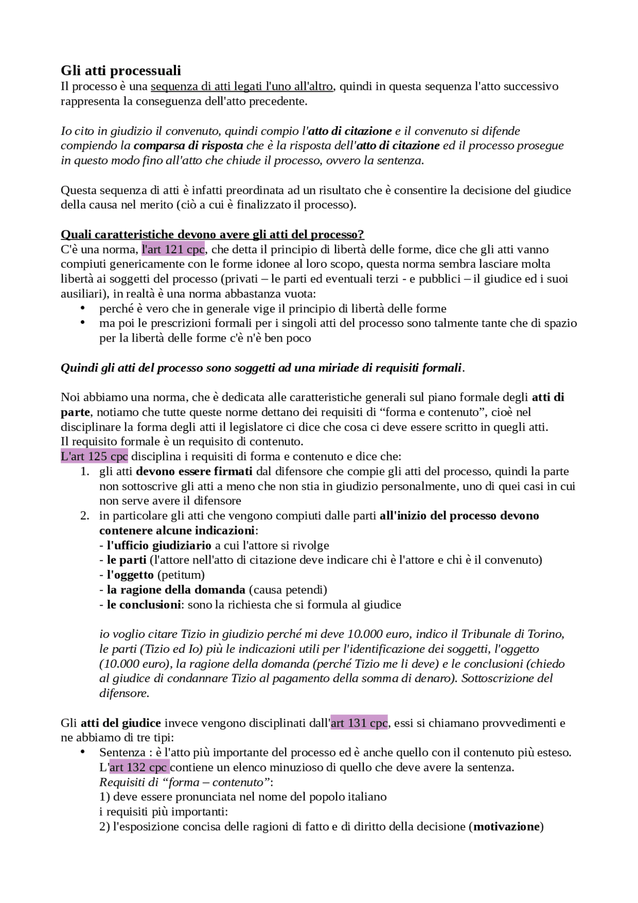 Gli Atti Del Processo Tecniche Di Risoluzione Dei Conflitti Docsity
