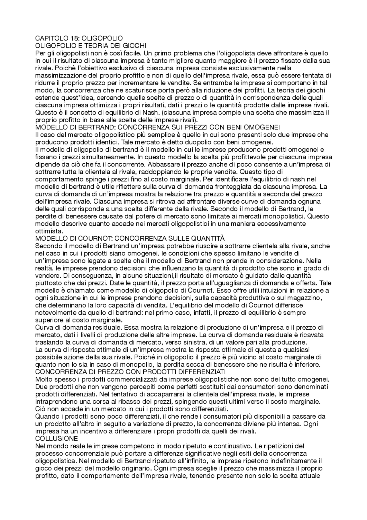 Capitolo 18 Microeconomia Mc Graw Hill Docsity