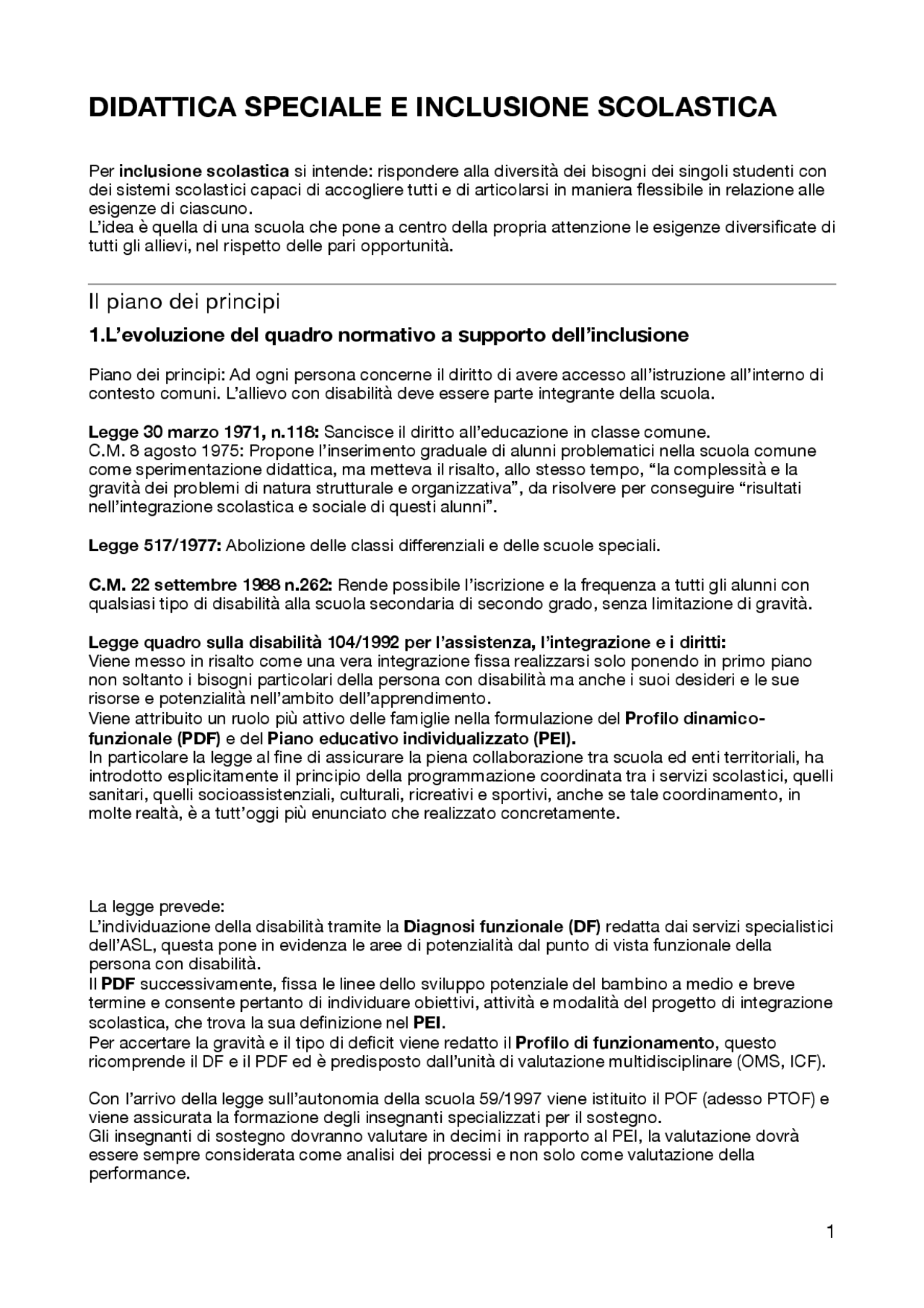 Didattica Speciale E Inclusione Scolastica Docsity