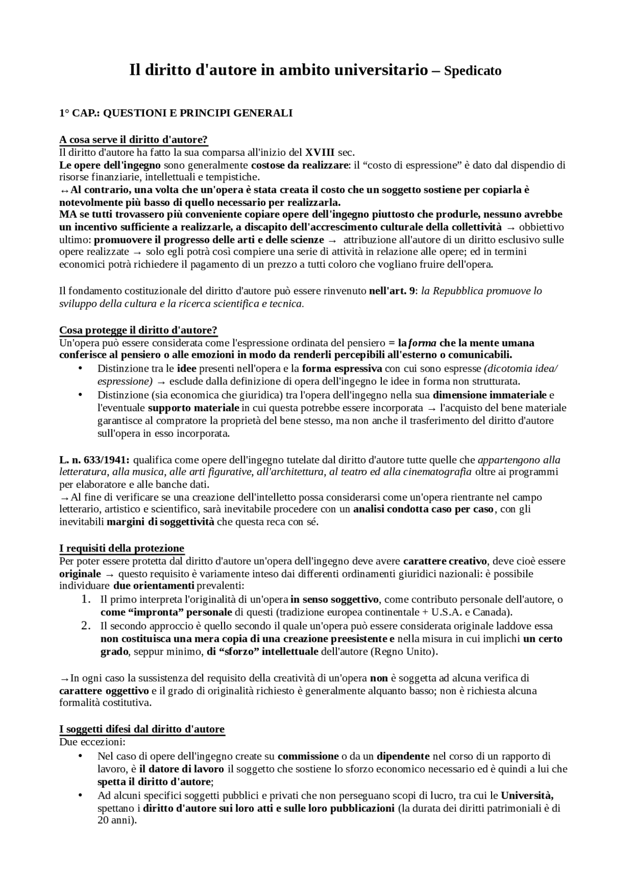 Diritto Dautore Terza Parte Riassunto Docsity