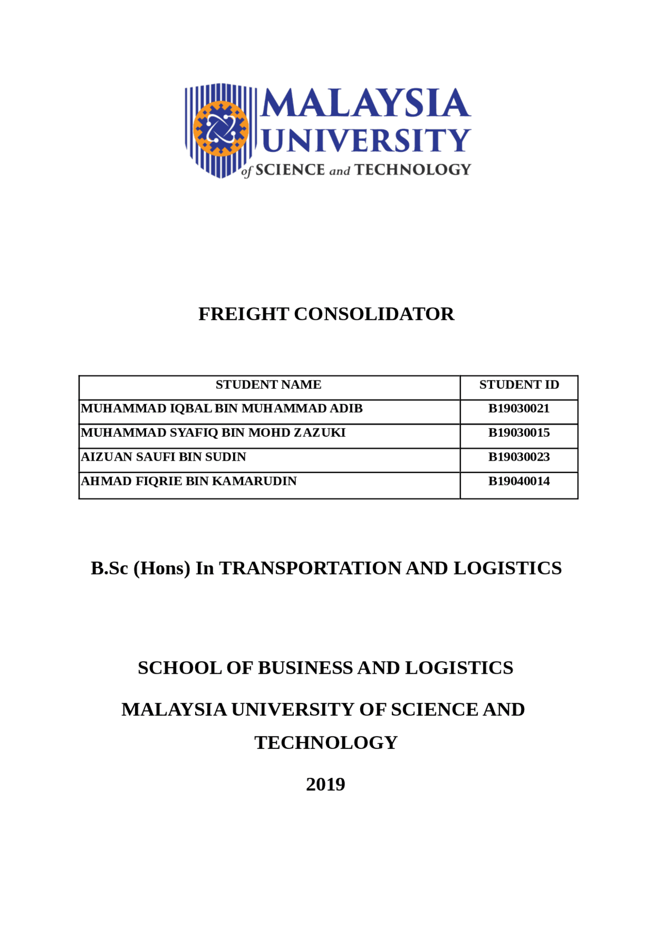 Group Assignment Logisticc Docsity