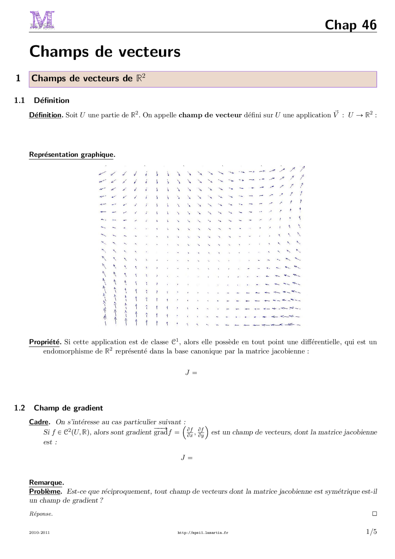 Champs de vecteurs - Docsity