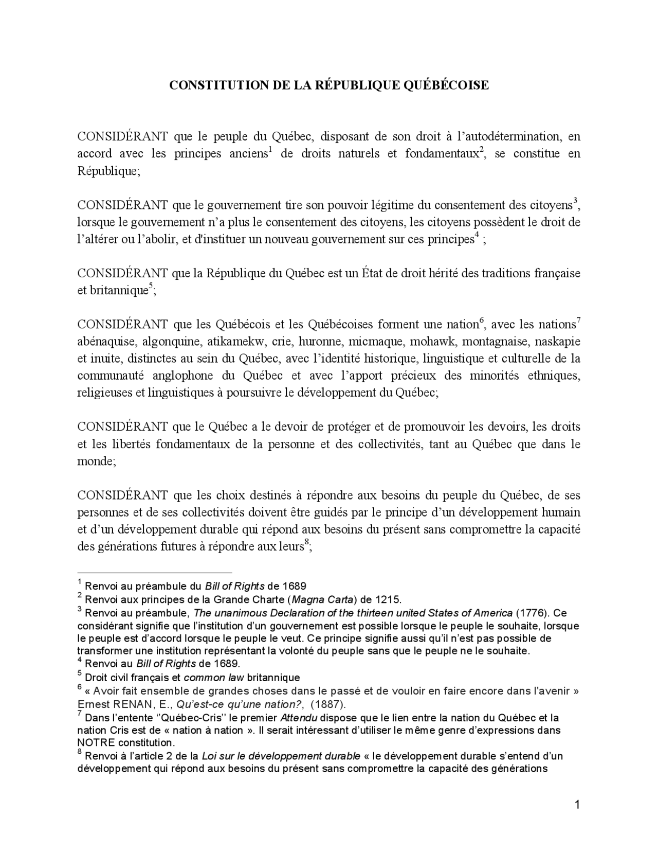 Constitution De La République Québécoise Apuntes Derecho