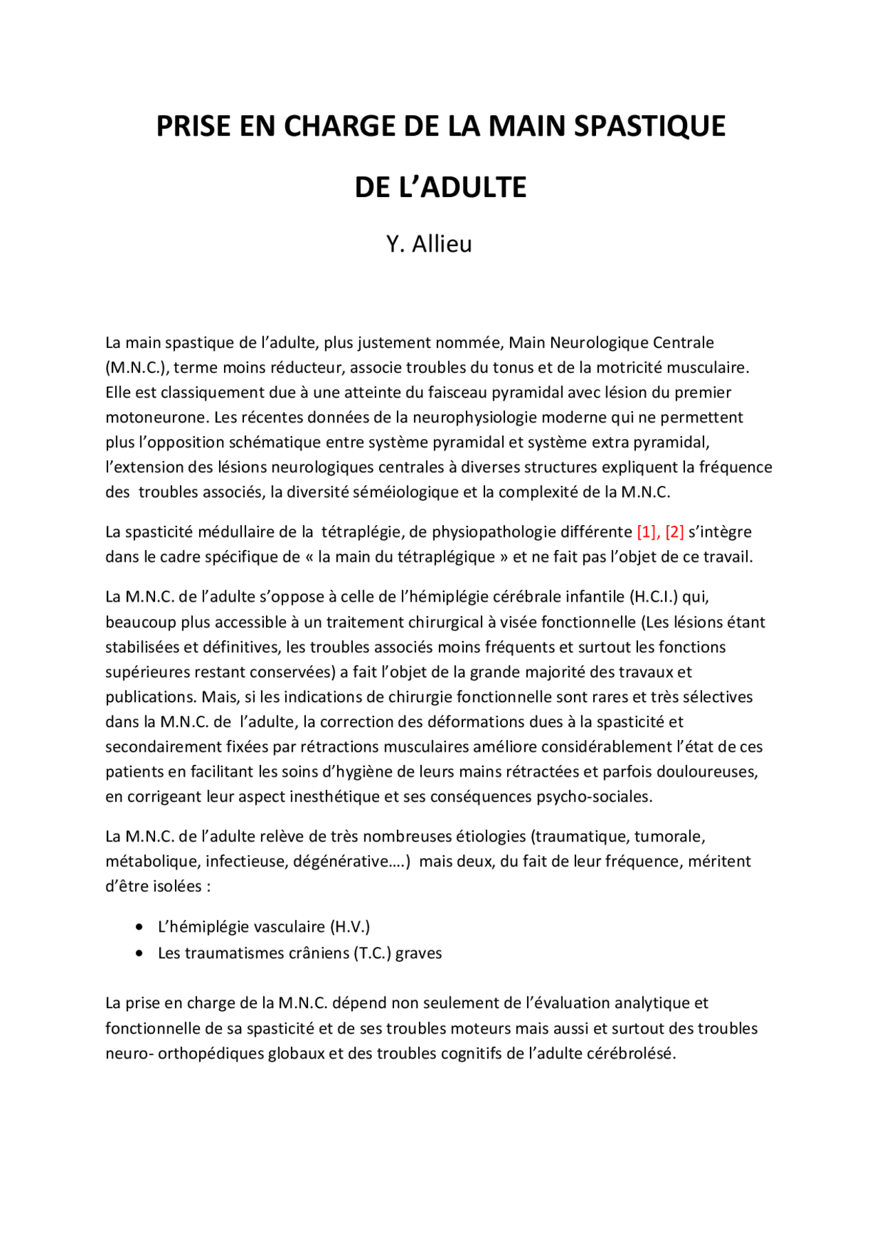 Prise en charge de la main spastique de l'adulte | Appunti Anatomia ...