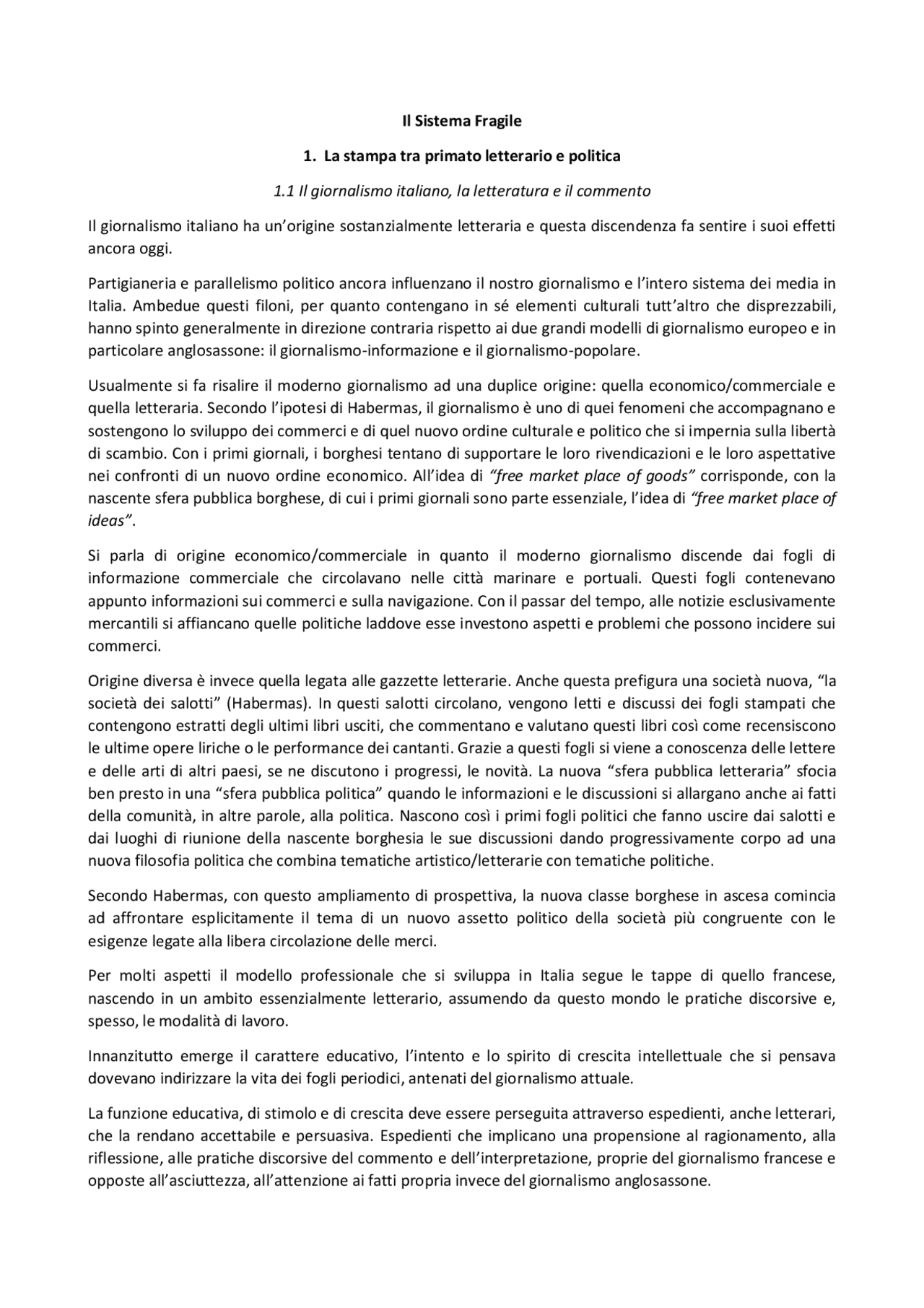 Paolo Mancini Il Sistema Fragile Docsity