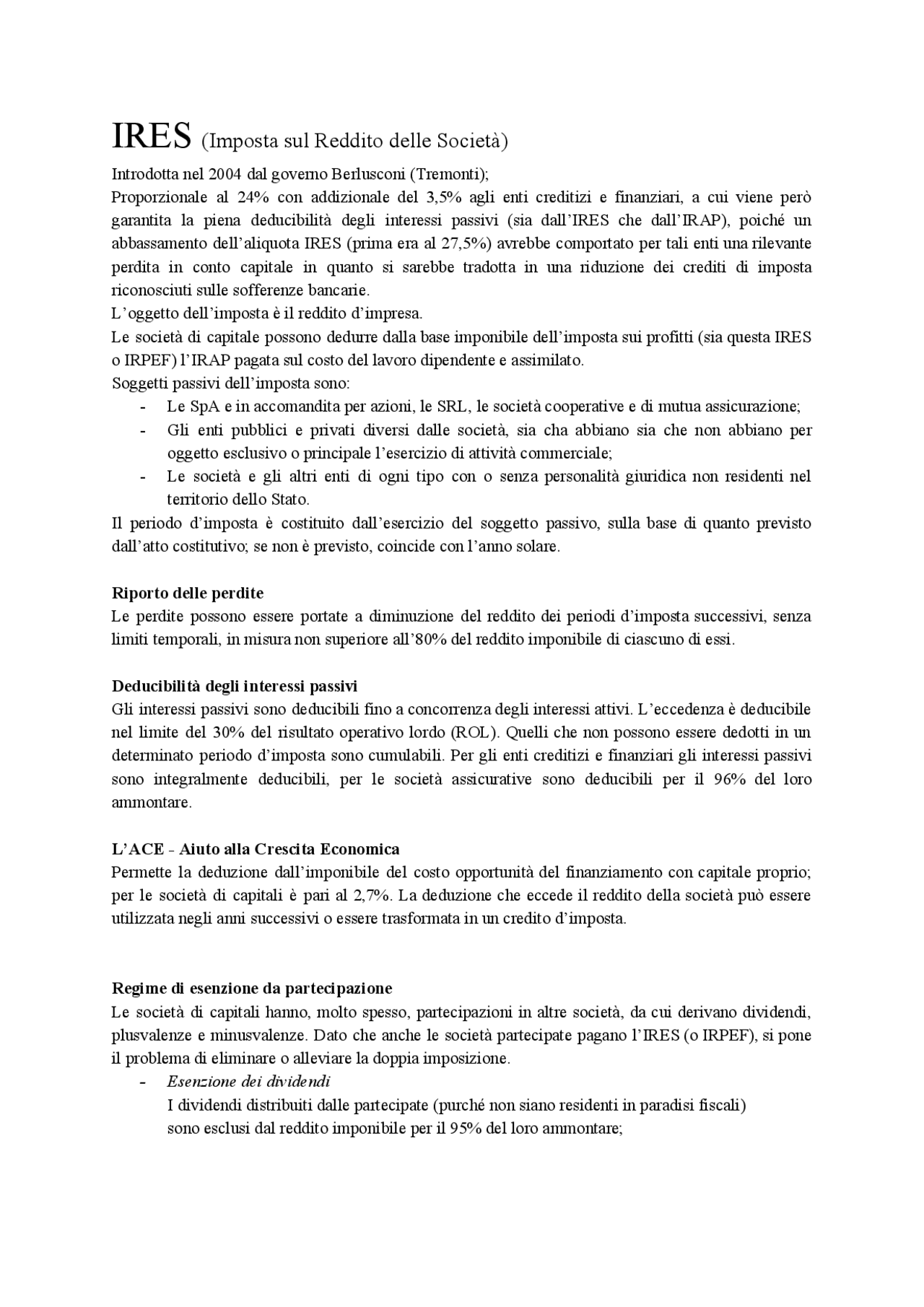 Schemi Di Ires Irap E Irpef Schemi E Mappe Concettuali Di Scienza