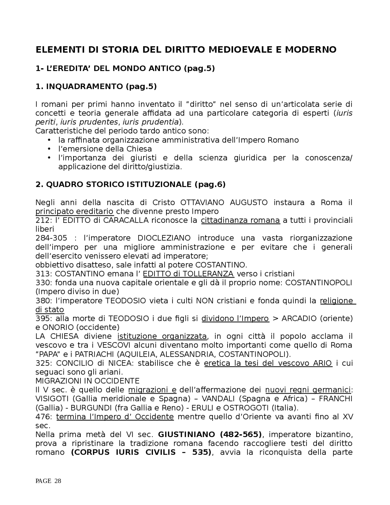 Riassunto Storia Del Diritto Docsity