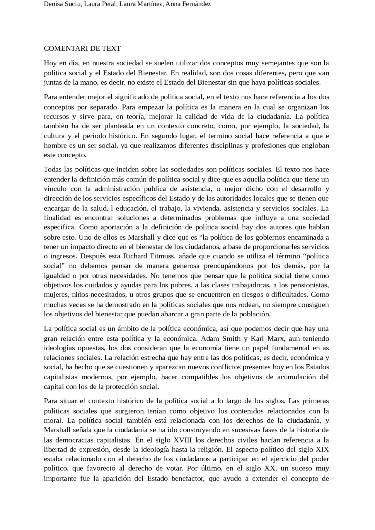 Comentari De Text 1 Docsity