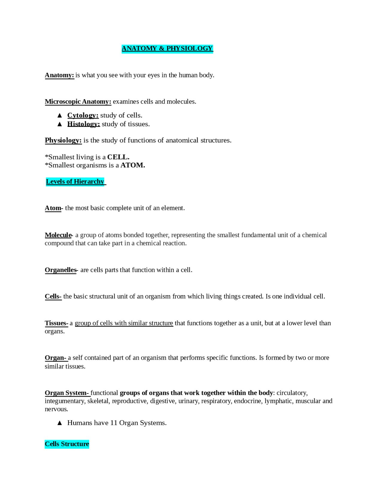 Summarize science portion for teas 6. - Docsity