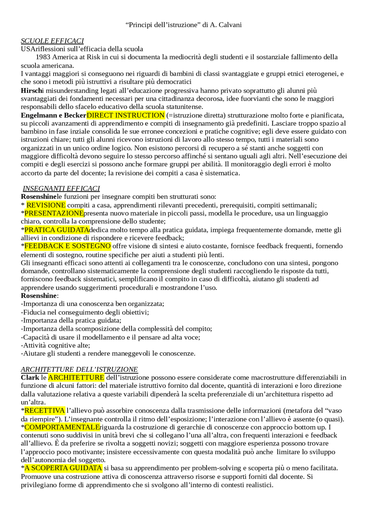 Principi Dellistruzione Docsity