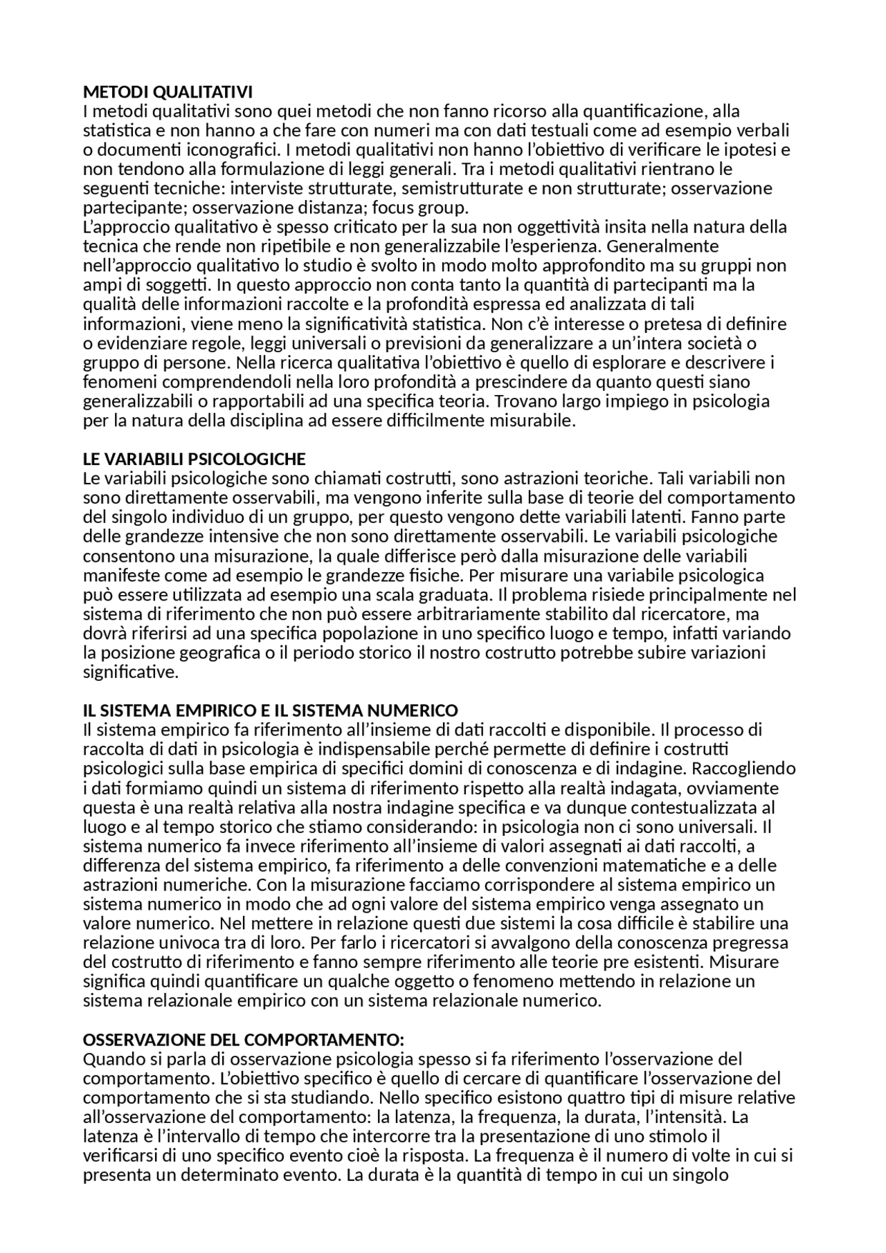 Risposte Alle Domande Aperte Psicometria Docsity